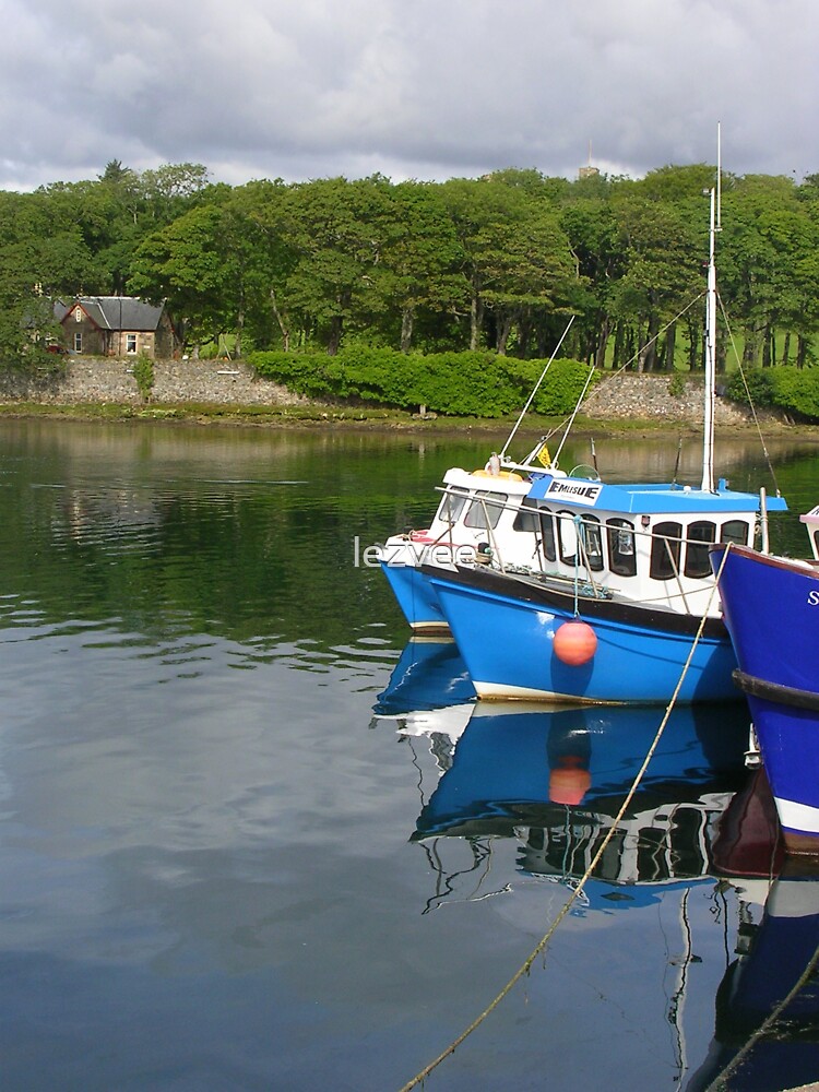 "Fishing boats, Stornoway harbour" Sticker for Sale by lezvee | Redbubble