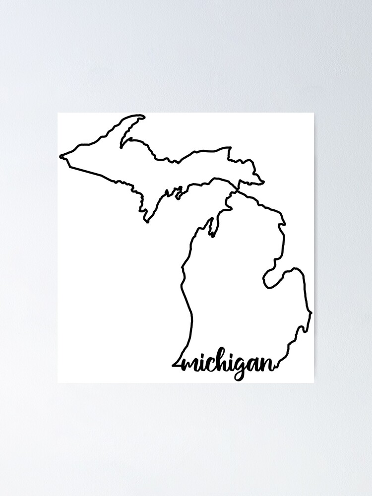 "Michigan State Outline" Poster for Sale by EvolvClothing | Redbubble