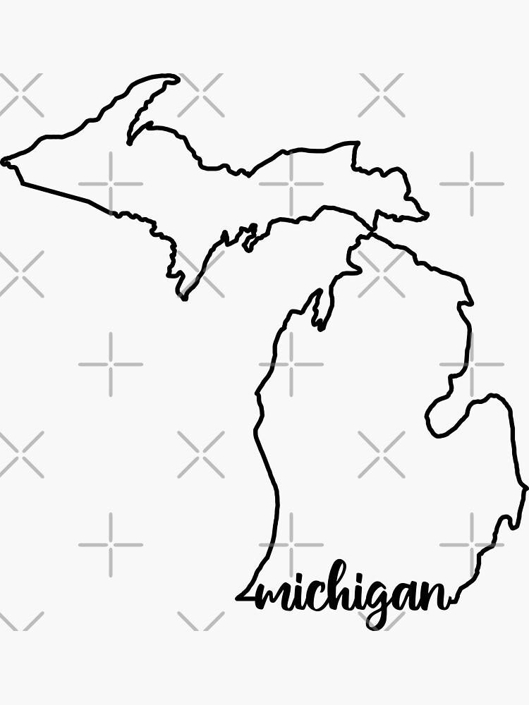 "Michigan State Outline" Sticker for Sale by EvolvClothing | Redbubble