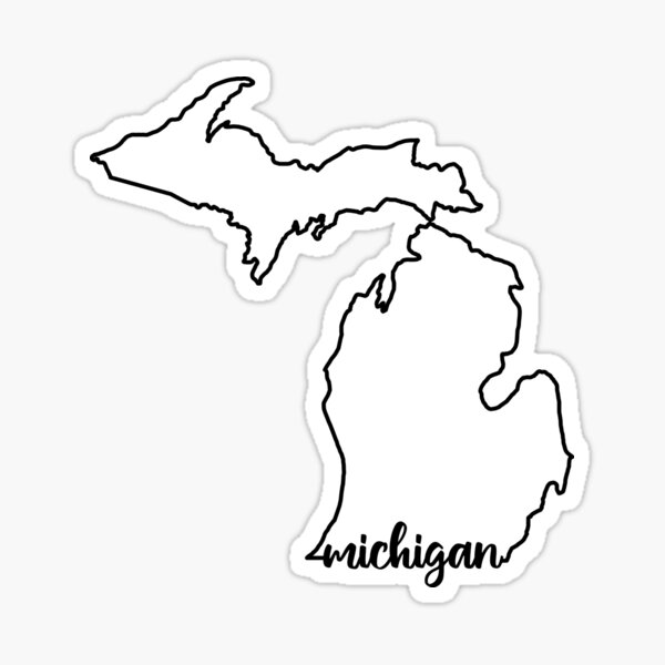 "Michigan State Outline" Sticker for Sale by EvolvClothing | Redbubble