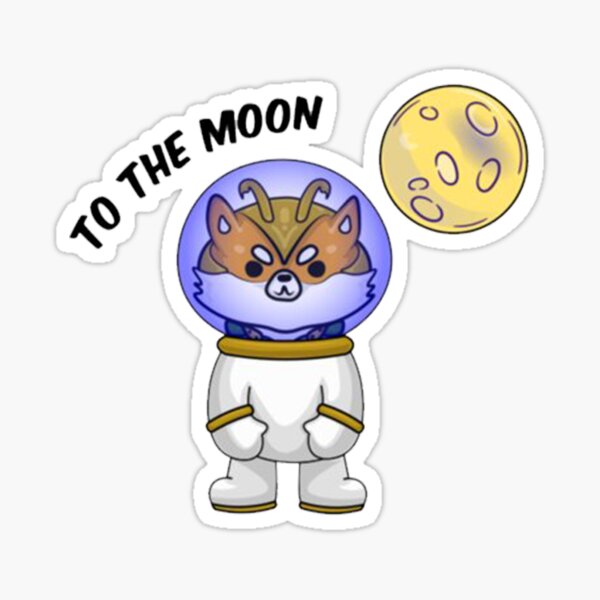 "Lil Floki Token Moon" Sticker by NiamhRahman | Redbubble