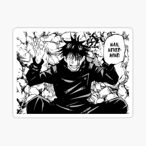 "Megumi Nah Nevermind White" Sticker by WeirdINK | Redbubble