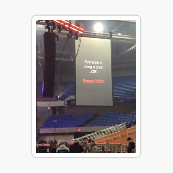 "everyone is doing a great JOB! Except CODY" Sticker for Sale by ...