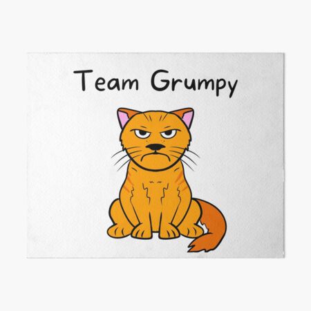 "Team Grumpy - Cartoon Cat Drawing" Art Board Print by SparkyMae ...