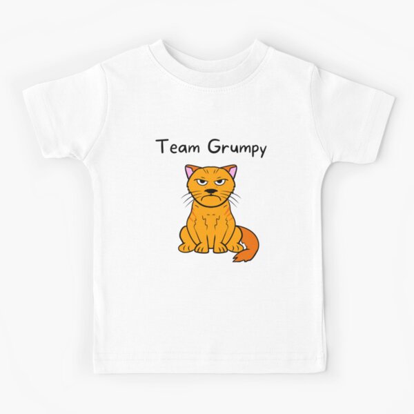 "Team Grumpy - Cartoon Cat Drawing" Kids T-Shirt by SparkyMae | Redbubble