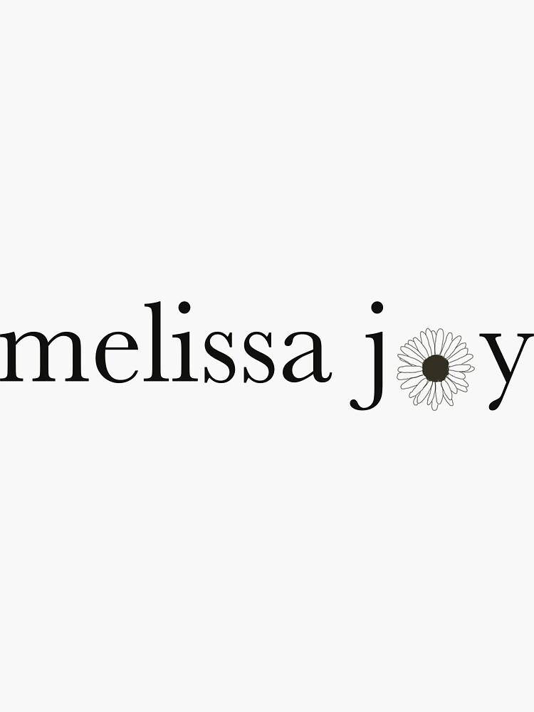 "melissa joy logo " Sticker by shopmelissajoy | Redbubble
