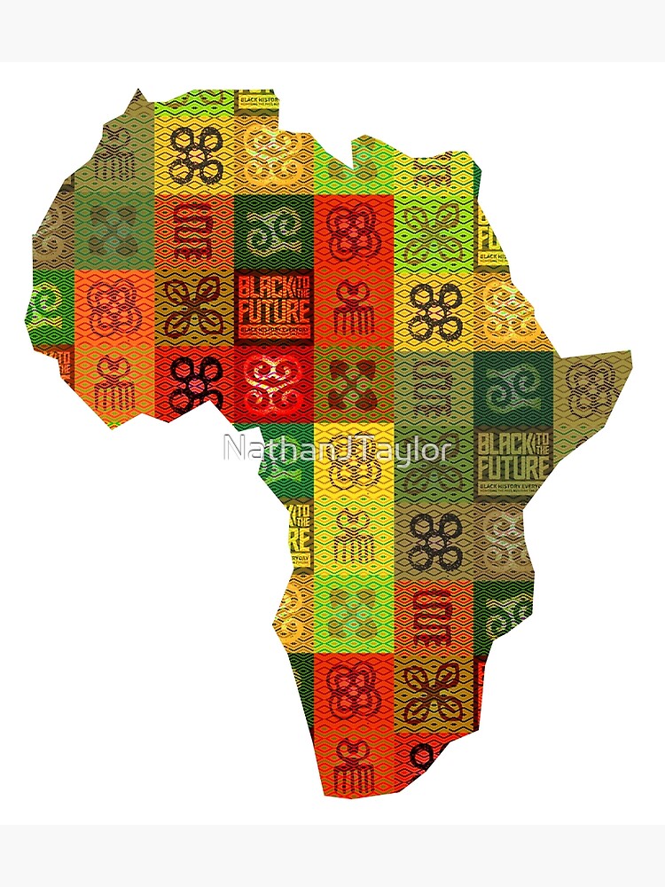 "Africa Continent Kente Cloth Pattern Adinkra Symbols" Poster by ...