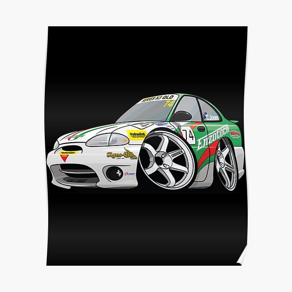 "Excel Race Car CarToon " Poster by Willy-UK | Redbubble