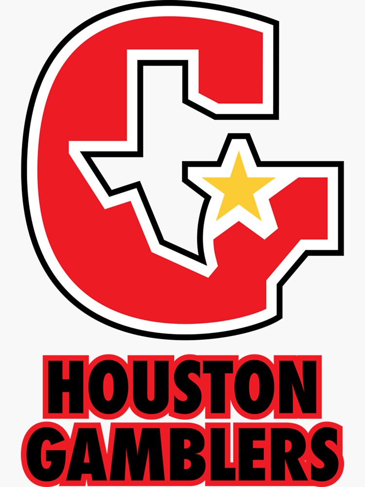 "Houston Gamblers Sticker" Sticker by yeseniaval | Redbubble