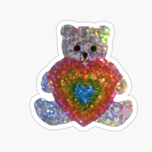 "cute glitter heart bear" Sticker by allyplewniak | Redbubble
