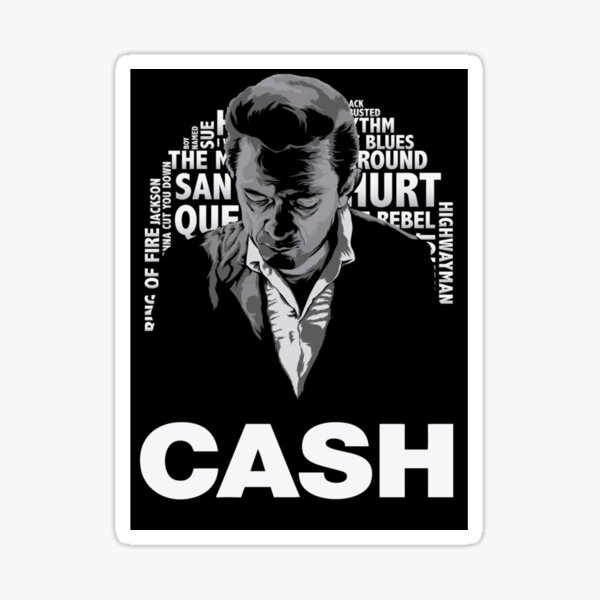 "Vintage Johnny Johnny Cash art" Sticker by todarofduhon | Redbubble