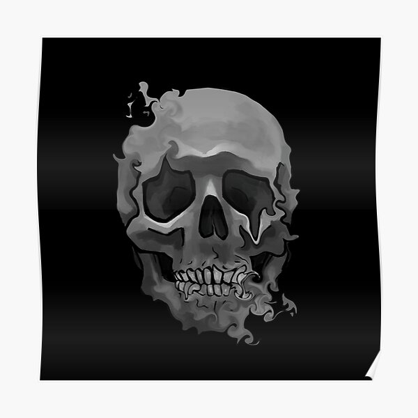 "Distorted Skull" Poster for Sale by Flowergem316 | Redbubble