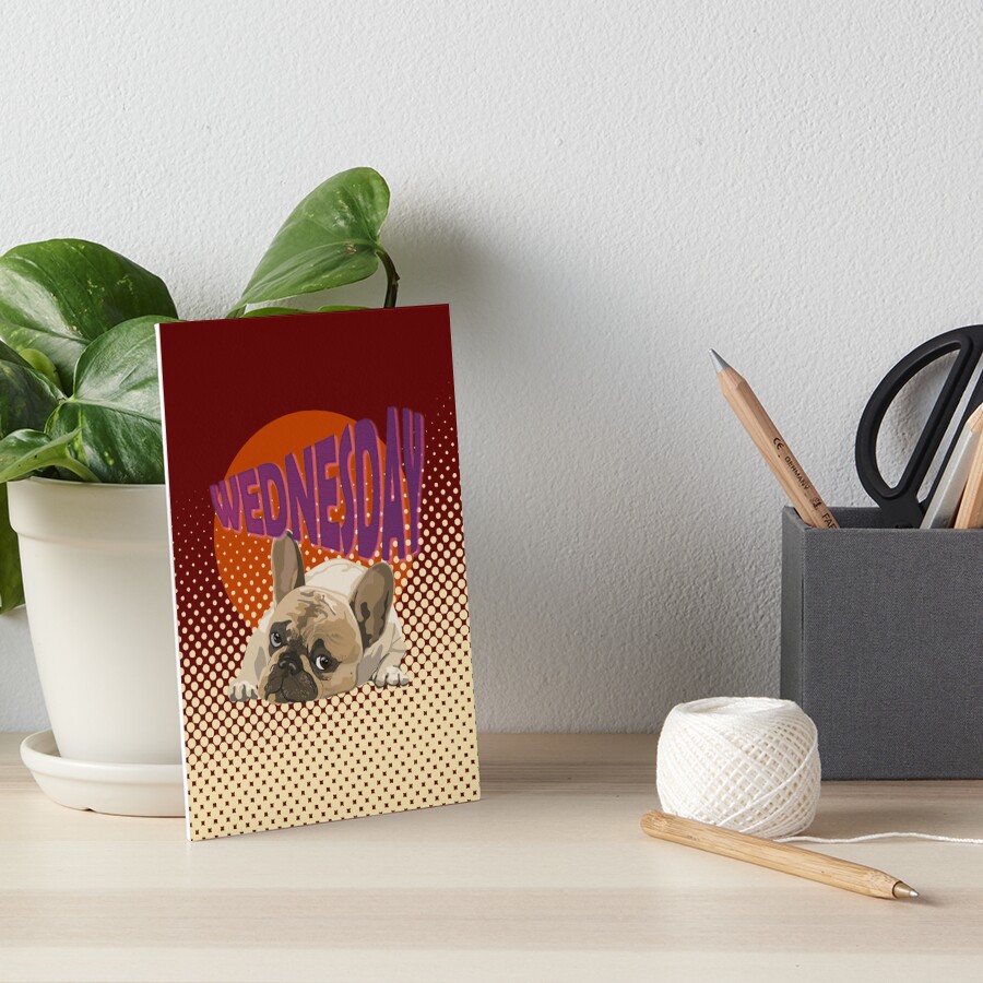 "WEDNESDAY MOODY PUG" Art Board Print by gabbygeorgechen | Redbubble