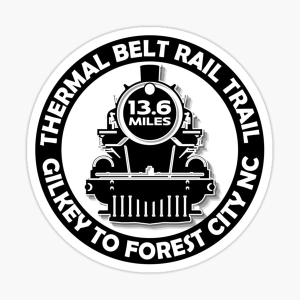 "Thermal Belt Rail Trail Gilkey to Forest City NC 13.6 Miles" Sticker ...