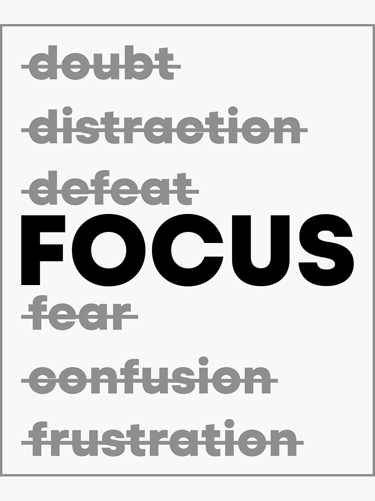 "focus" Sticker by TheShirtyGuy | Redbubble