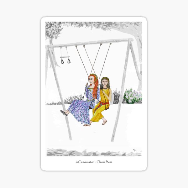 "In Conversation - Cleo & Bess" Sticker by MI-Artworks | Redbubble