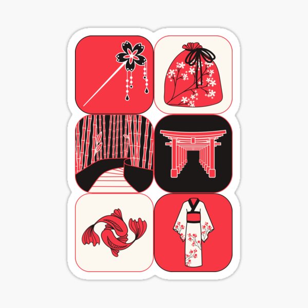 "Nippon Collection v2" Sticker for Sale by Satsuma-Prints | Redbubble