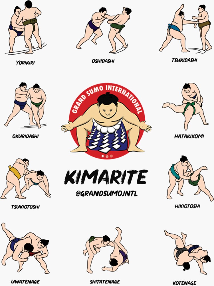 "Kimarite Winning Sumo Techniques " Sticker by CustomyWear | Redbubble