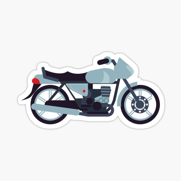 "Cool motorcycle cartoon bike moped cycle grey " Sticker by headtosocks ...