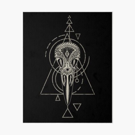 "Occult Carved Raven Skull Ink Illustration" Art Board Print by ...