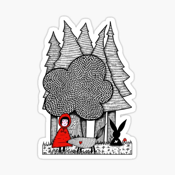 "Little Red Riding Hood Sticker" Sticker by ValentiRzehak | Redbubble