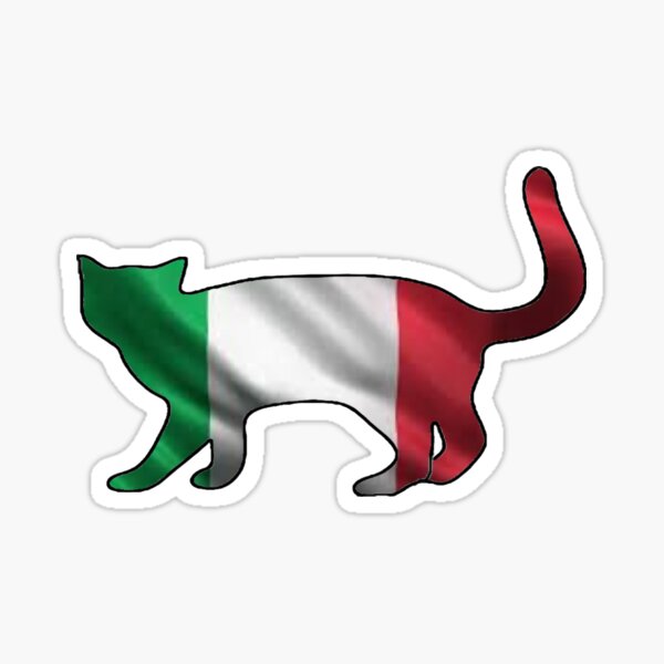 "Italian Flag Cat" Sticker by Kcardone | Redbubble