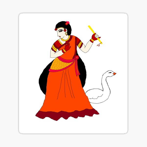 "Goddess Saraswati Feb 2022 3" Sticker for Sale by sharmishthabosu ...