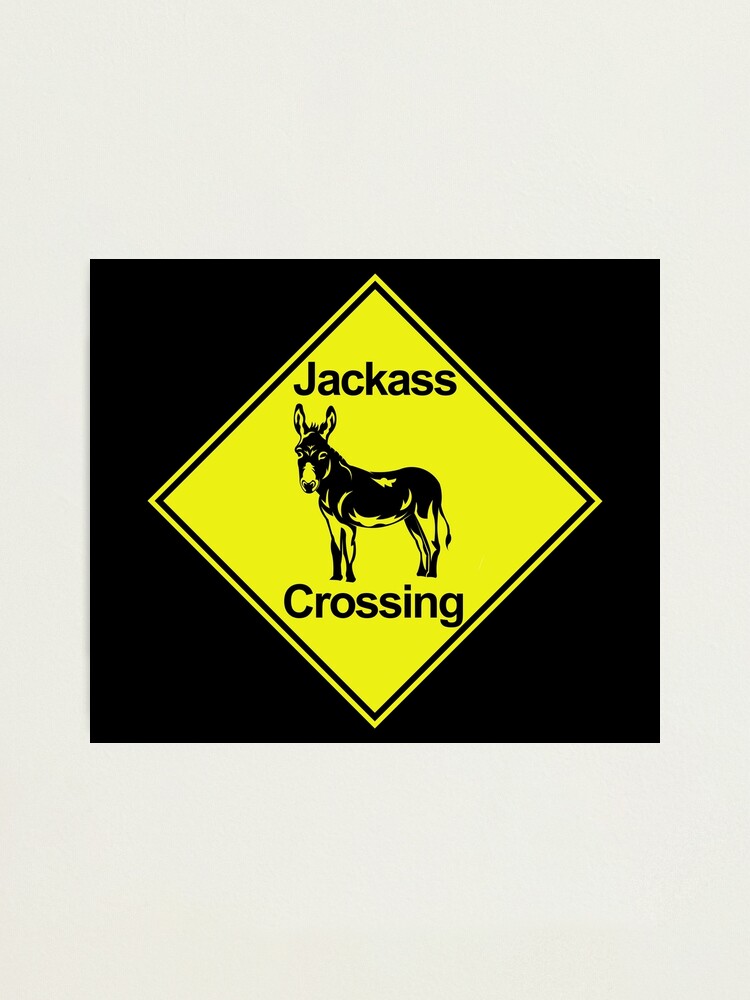 Lámina fotográfica «Señal de precaución Jackass crossing Letrero de ...