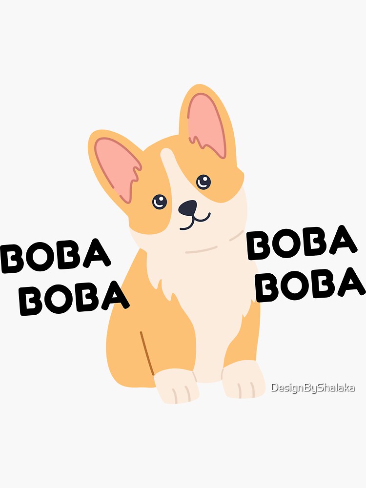 "Bubble Tea Corgi Boba Corgi" Sticker by DesignByShalaka | Redbubble