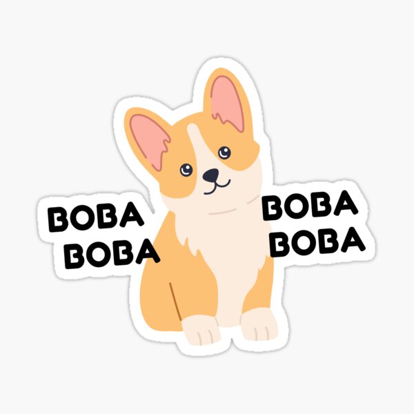 "Bubble Tea Corgi Boba Corgi" Sticker by DesignByShalaka | Redbubble