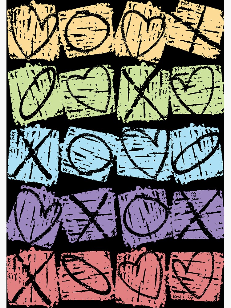 "Love, Hugs and Kisses on Black" Sticker by Jack-and-Winnie | Redbubble