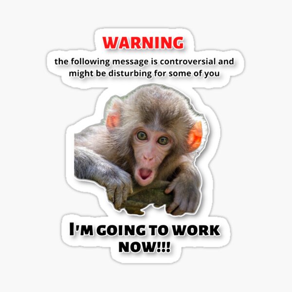 "cute monkey going to work " Sticker for Sale by IULIAGALEATA | Redbubble