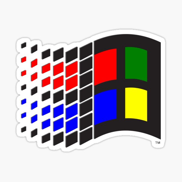 "old computer logo" Sticker for Sale by jeannie-jeannie | Redbubble