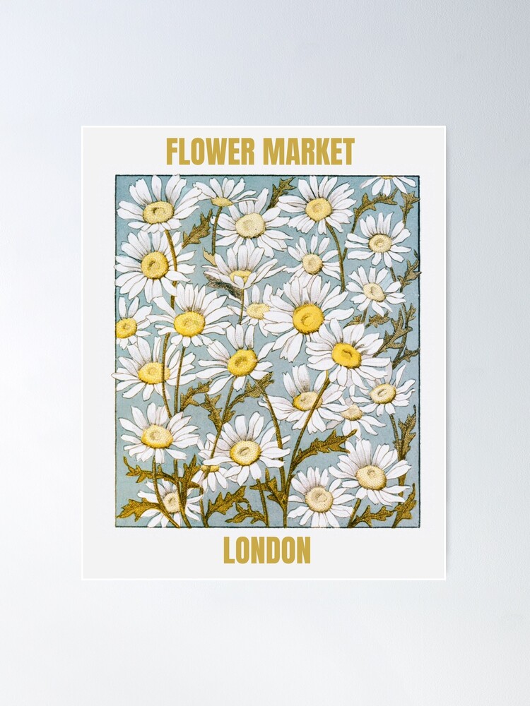 " Retro Daisy Flower Market London" Poster for Sale by Tamas Das ...