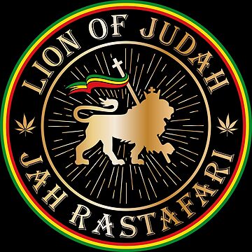"Jah Rastafari Gold Rasta Lion Of Judah" Sticker for Sale by ...