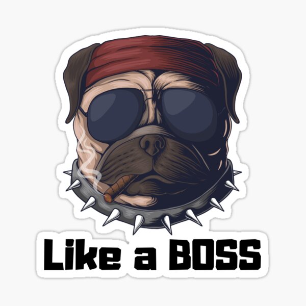 "Like a BOSS || Pitbull Boss" Sticker for Sale by Tnilab | Redbubble