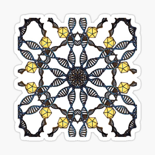 "Atom DNA Mandala Yellow" Sticker for Sale by PasjaArty | Redbubble