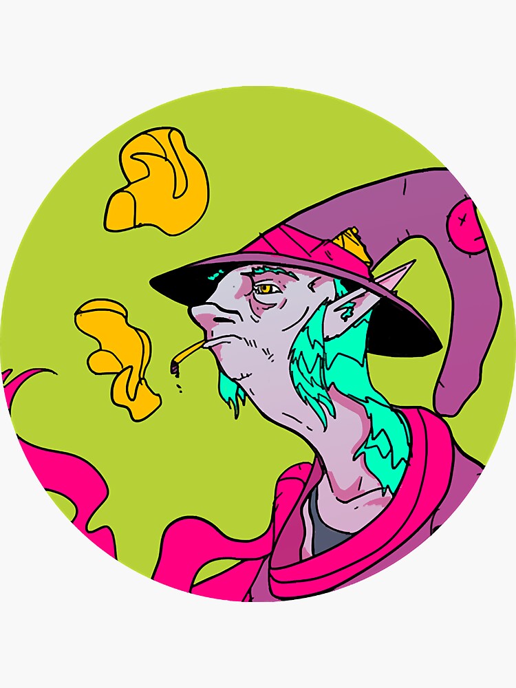 "Smoking Wizard " Sticker by Rfjoiigvz | Redbubble