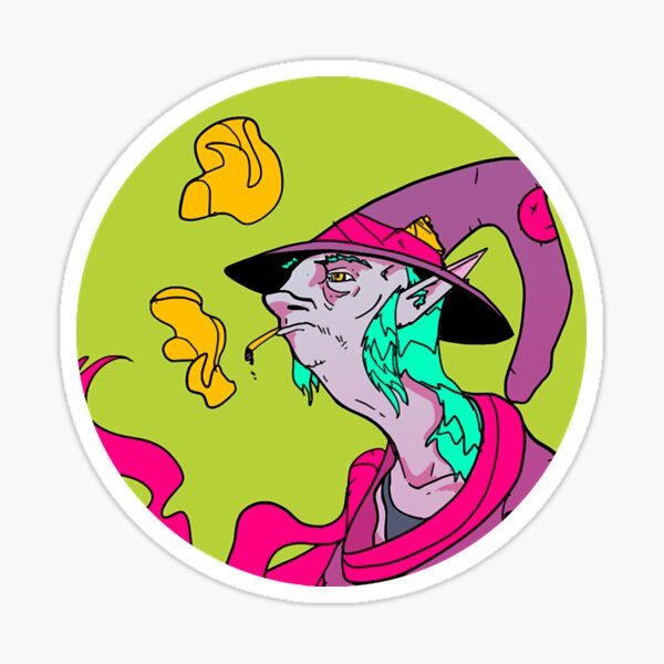 "Smoking Wizard " Sticker by Rfjoiigvz | Redbubble