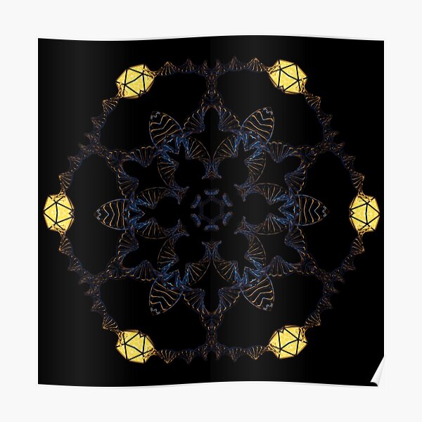 "Atom DNA Mandala Yellow circle" Poster for Sale by PasjaArty | Redbubble