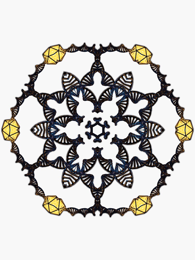 "Atom DNA Mandala Yellow circle" Sticker for Sale by PasjaArty | Redbubble