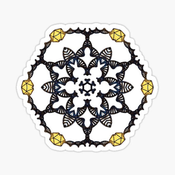 "Atom DNA Mandala Yellow circle" Sticker for Sale by PasjaArty | Redbubble