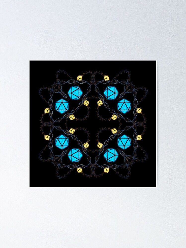 "Atom DNA Mandala Blue Yellow circle" Poster for Sale by PasjaArty ...
