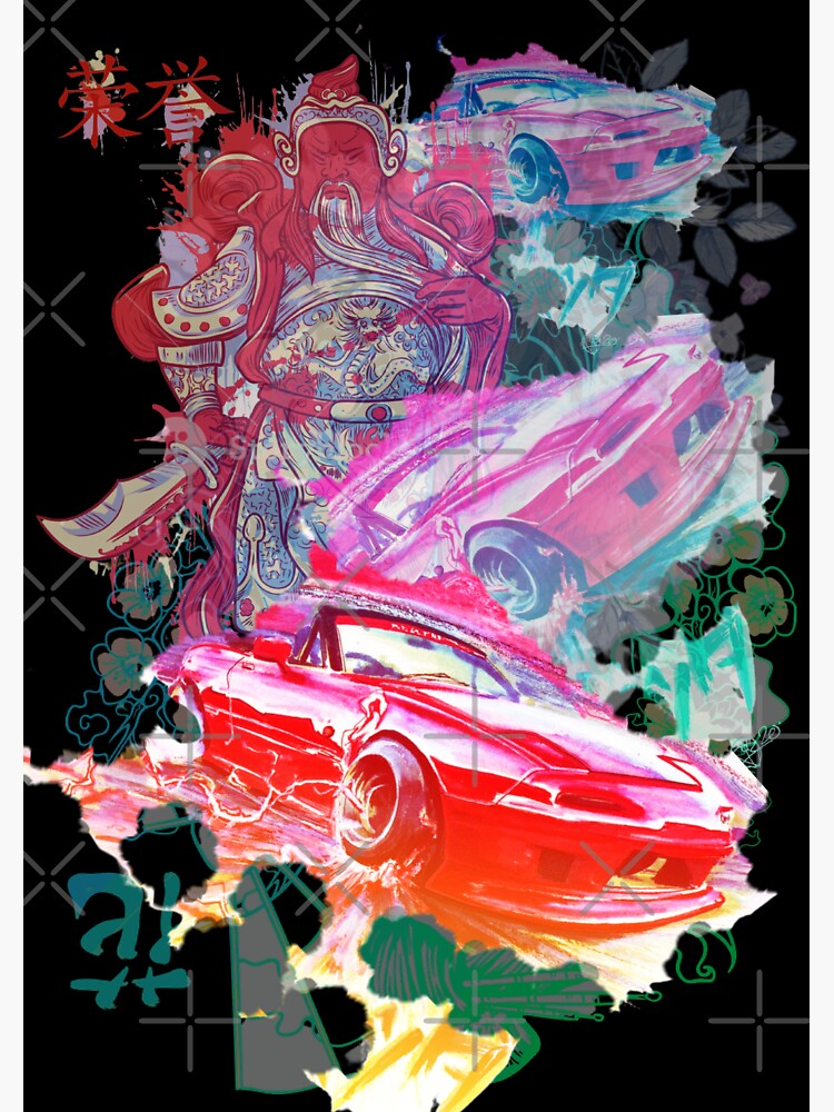 "red rx7 Japanese background, jdm mazda design" Sticker for Sale by ...