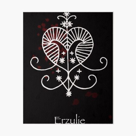 "Erzulie Veve Black White Voudun Witch Mama Erzulie" Art Board Print by ...