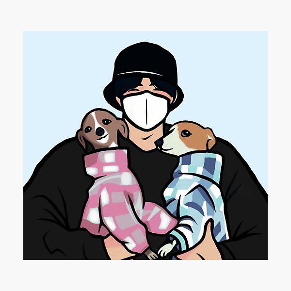 "Jeon song & Jeon paeng - Jeon Jungkook dogs" Photographic Print by ...