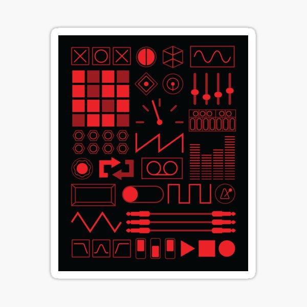 "Electronic Musician Synth, Sampler and Drum Machine Controls" Sticker ...