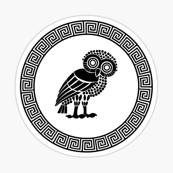 "Owl of Athena" Sticker for Sale by archaeologyart | Redbubble