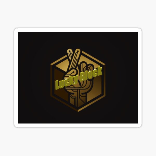 "Lucky Block text over logo" Sticker for Sale by CryptoEnths | Redbubble