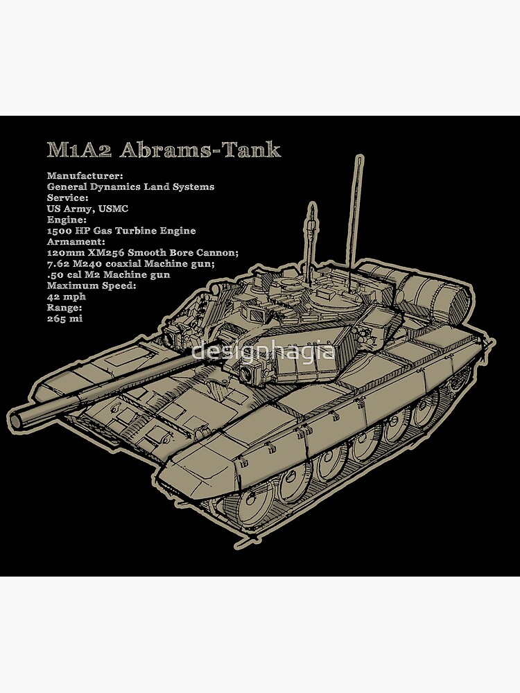 "M1A2 Abrams-Tank sketch " Poster for Sale by designhagia | Redbubble
